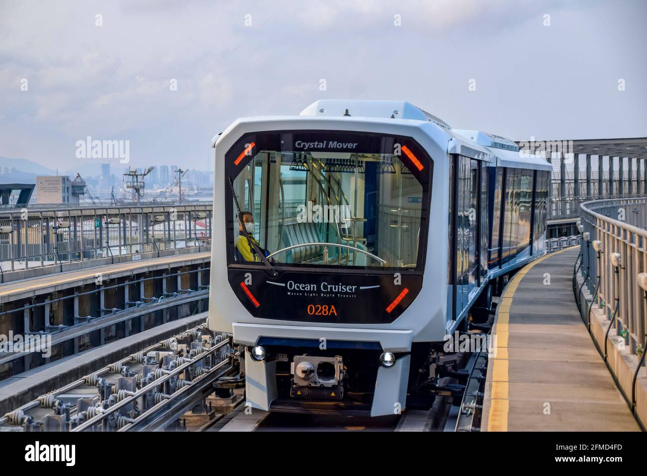 Macau - 2 April 2021: Macau Light Rapid Transit (MLRT) Taipa Line.The ...