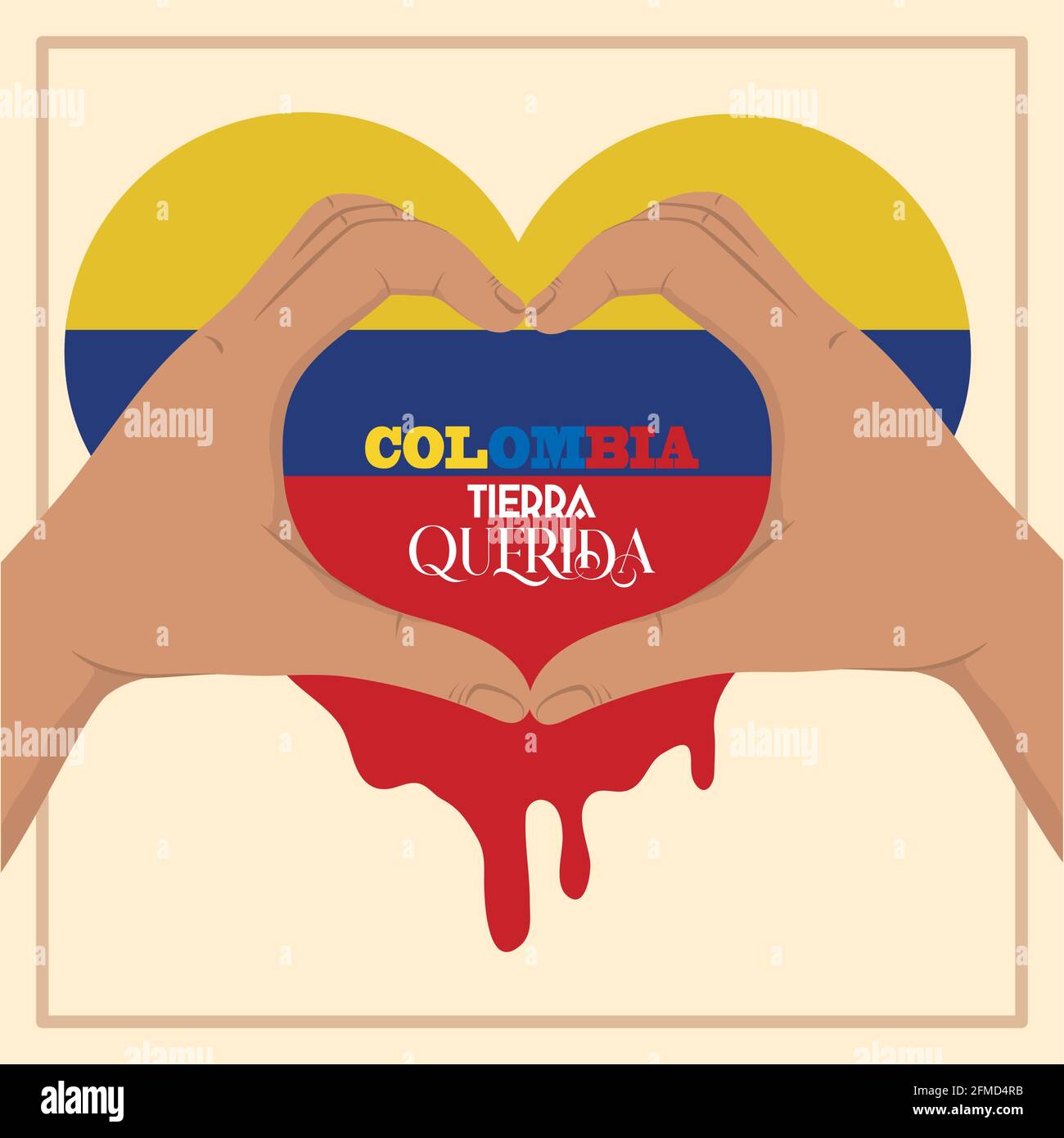 Colombia hands heart Stock Vector Image & Art - Alamy