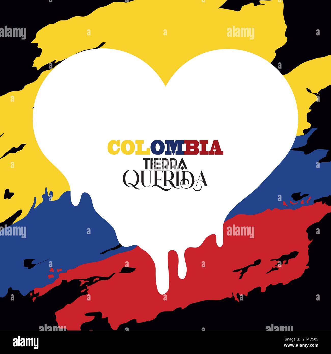 Colombia heart flag Stock Vector Image & Art - Alamy