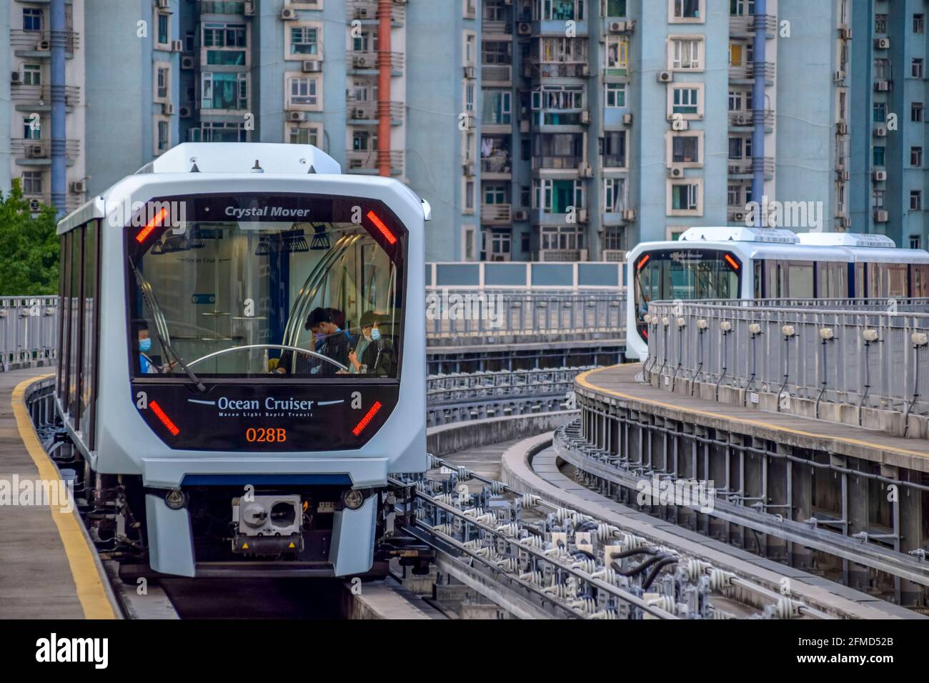 Macau - 2 April 2021: Macau Light Rapid Transit (MLRT) Taipa Line.The ...