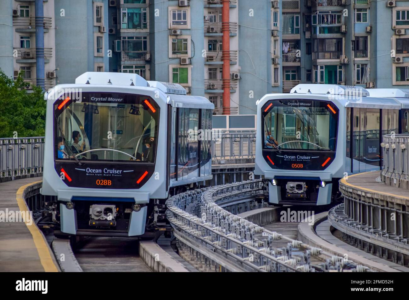 Macau - 2 April 2021: Macau Light Rapid Transit (MLRT) Taipa Line.The ...