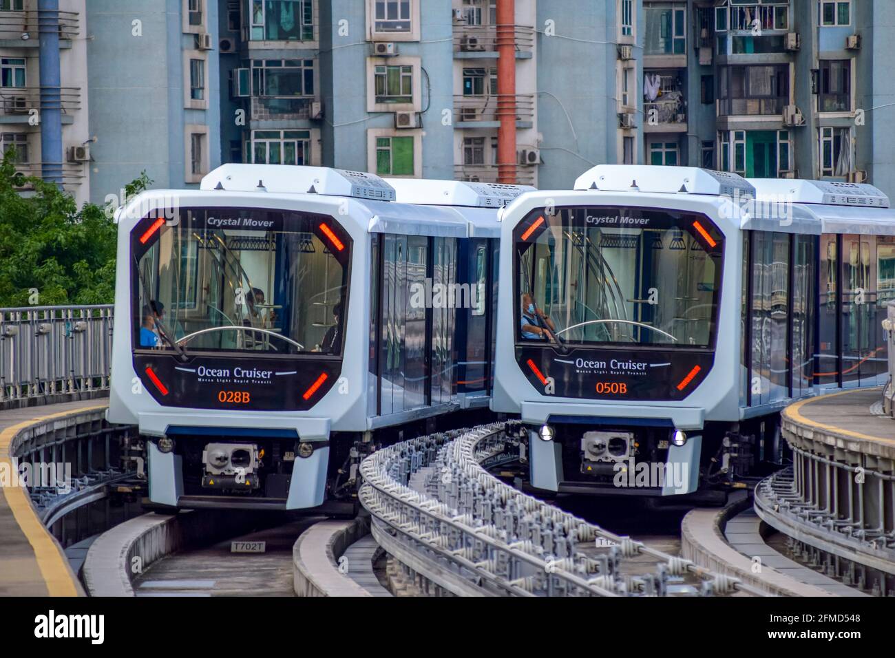 Macau - 2 April 2021: Macau Light Rapid Transit (MLRT) Taipa Line.The ...