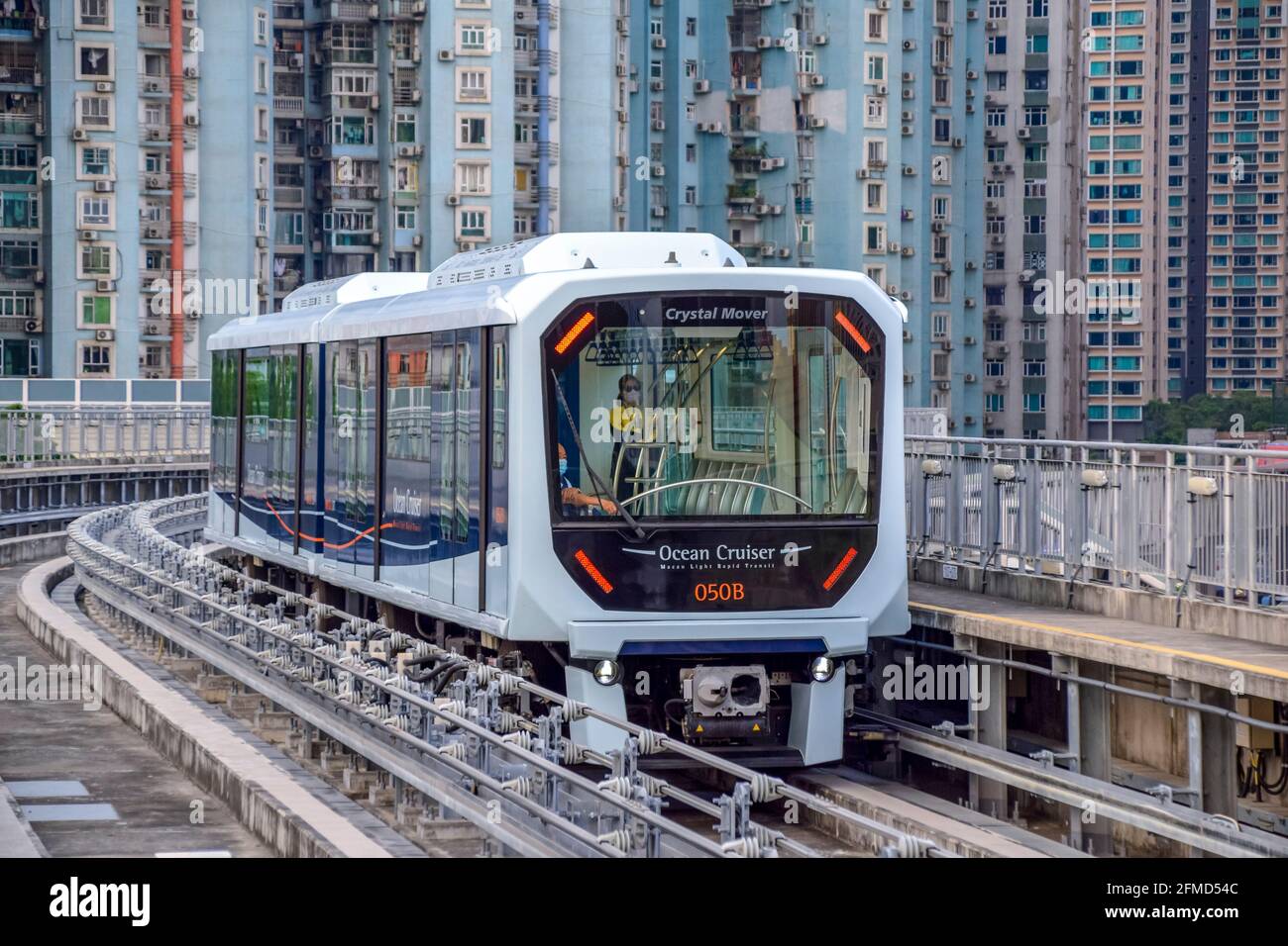 Macau - 2 April 2021: Macau Light Rapid Transit (MLRT) Taipa Line.The ...