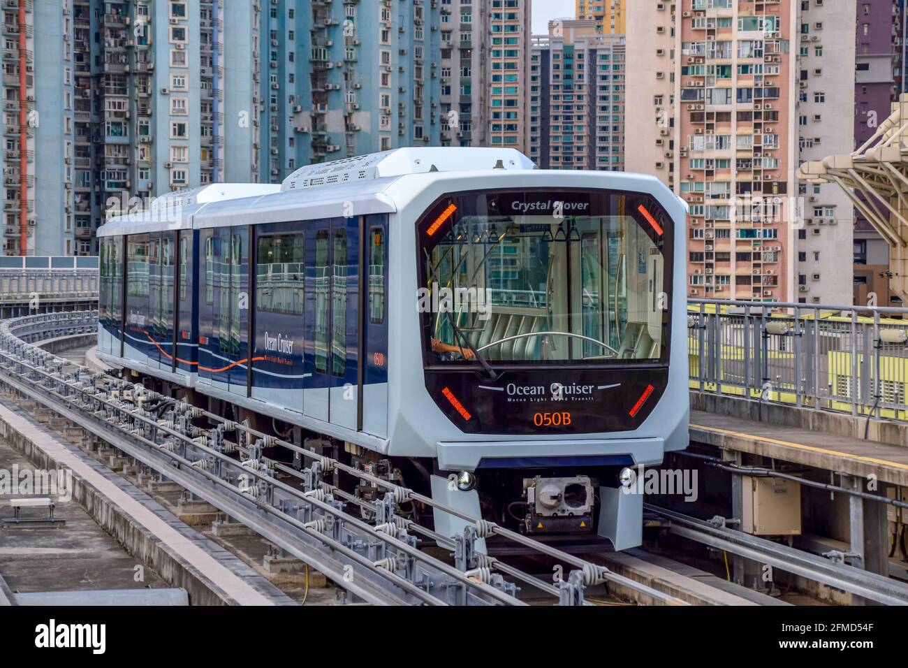 Macau - 2 April 2021: Macau Light Rapid Transit (MLRT) Taipa Line.The ...