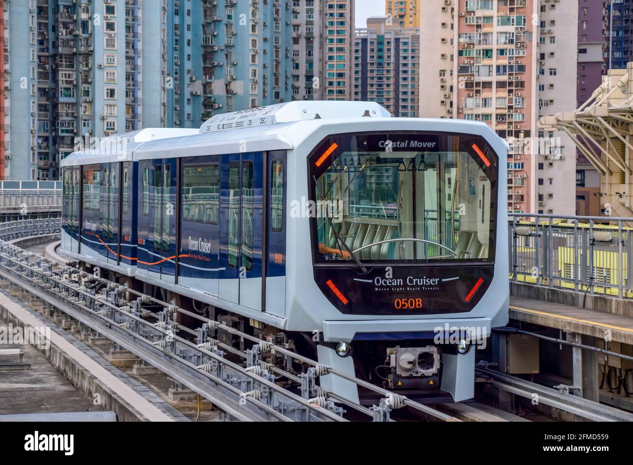 Macau - 2 April 2021: Macau Light Rapid Transit (MLRT) Taipa Line.The ...