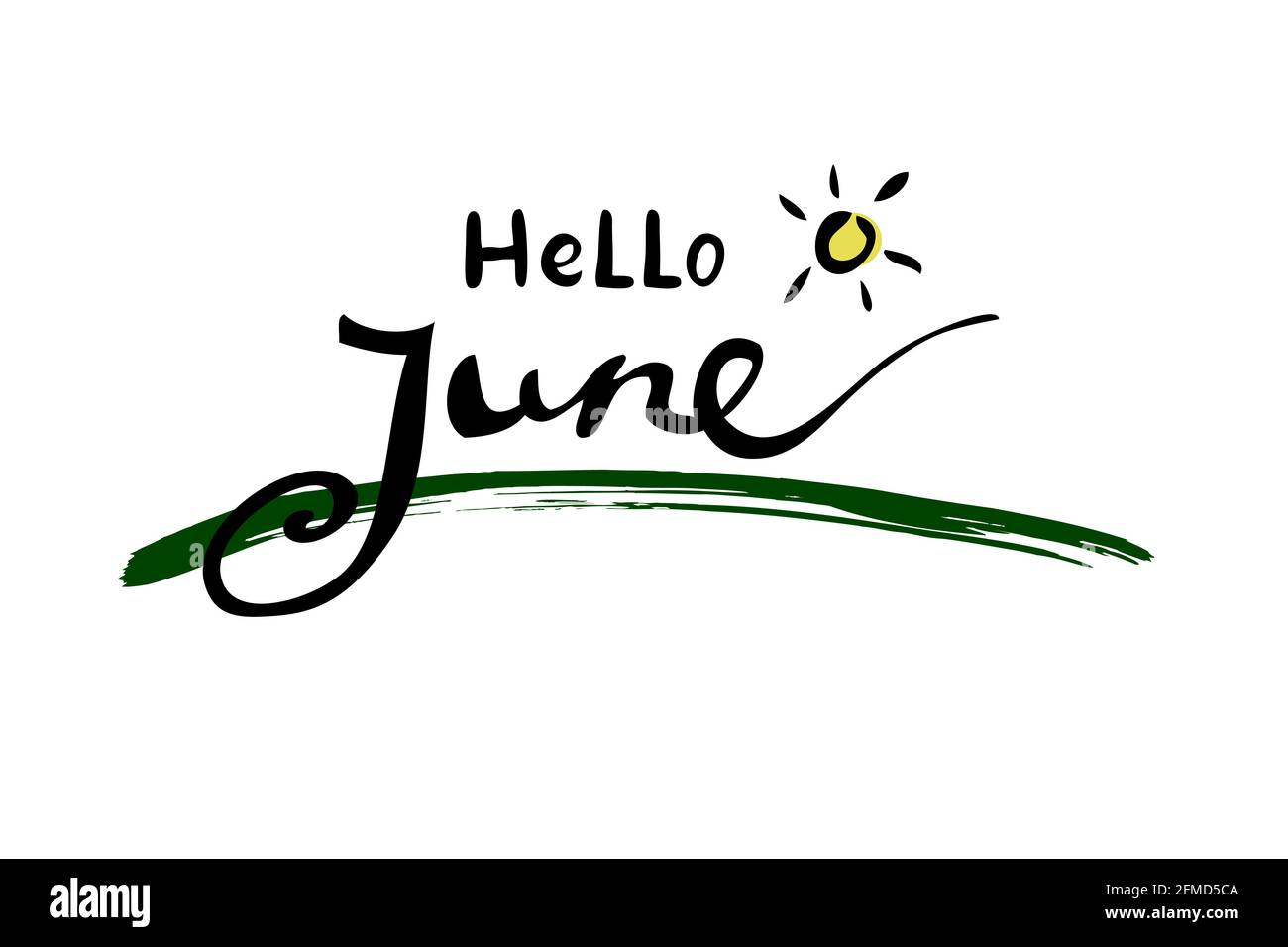 Simple Vector Lettering, Hello June, Isolated on White Stock Vector ...
