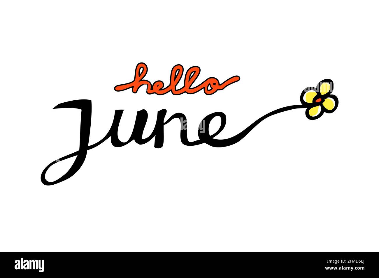 Simple Vector Lettering, Hello June, Isolated on White Stock Vector ...