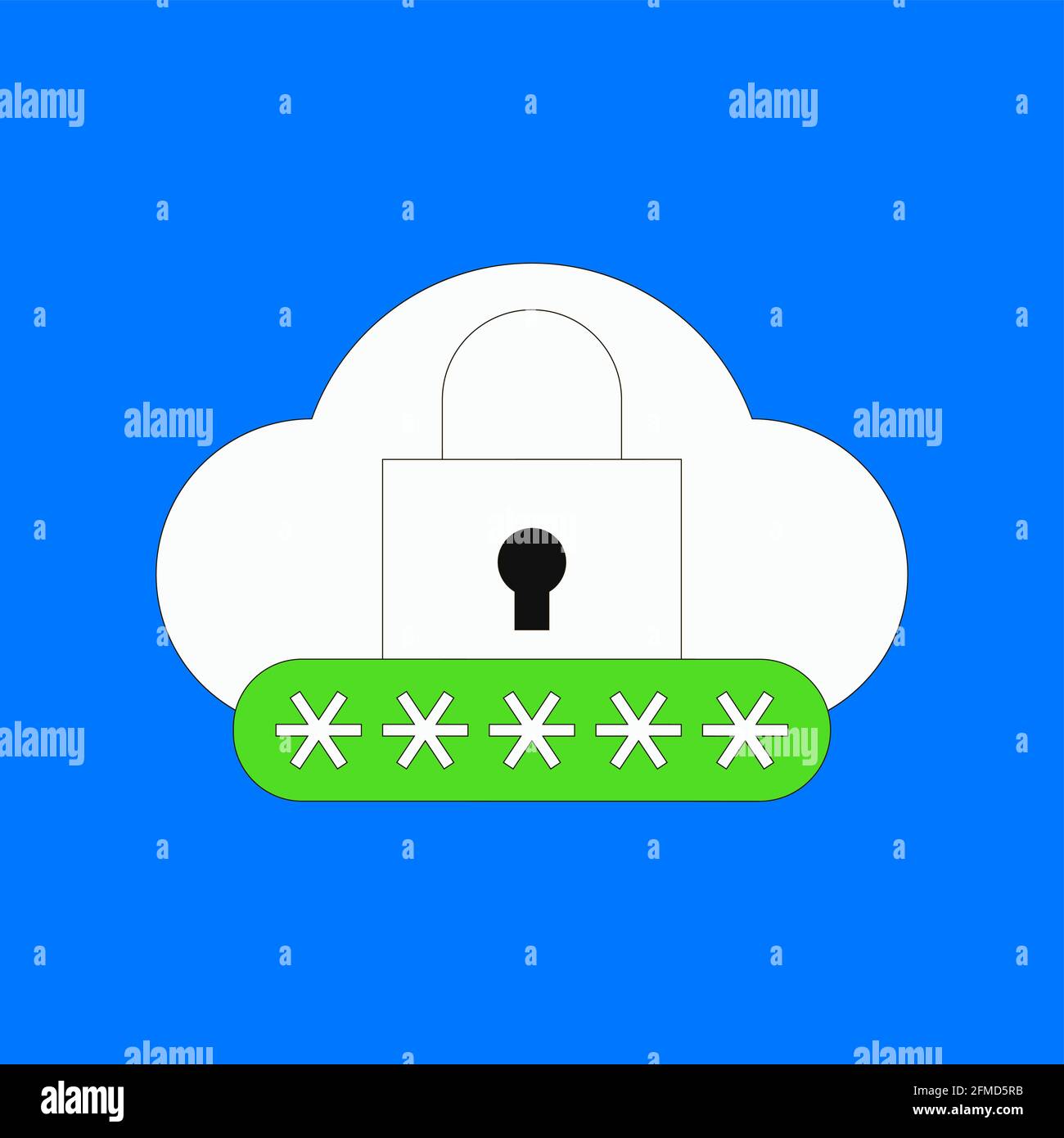 Cloud password security illustration Stock Vector Image & Art - Alamy