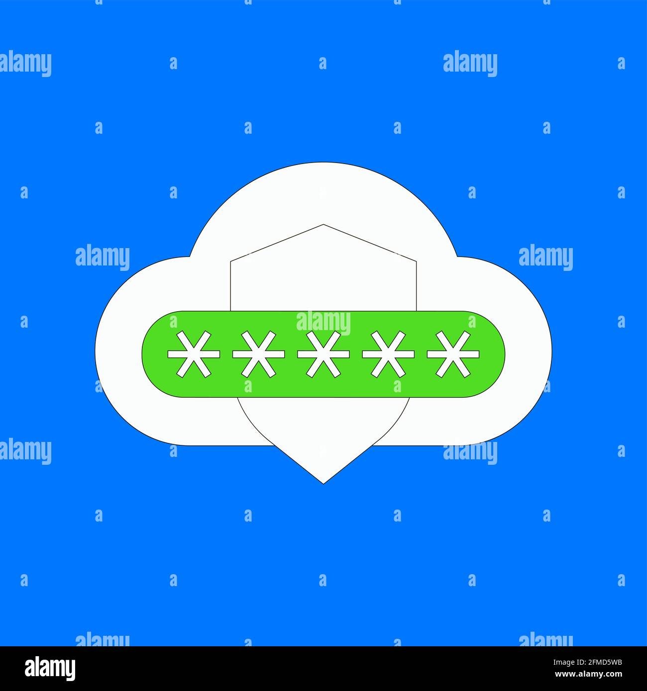 Cloud password security illustration Stock Vector Image & Art - Alamy