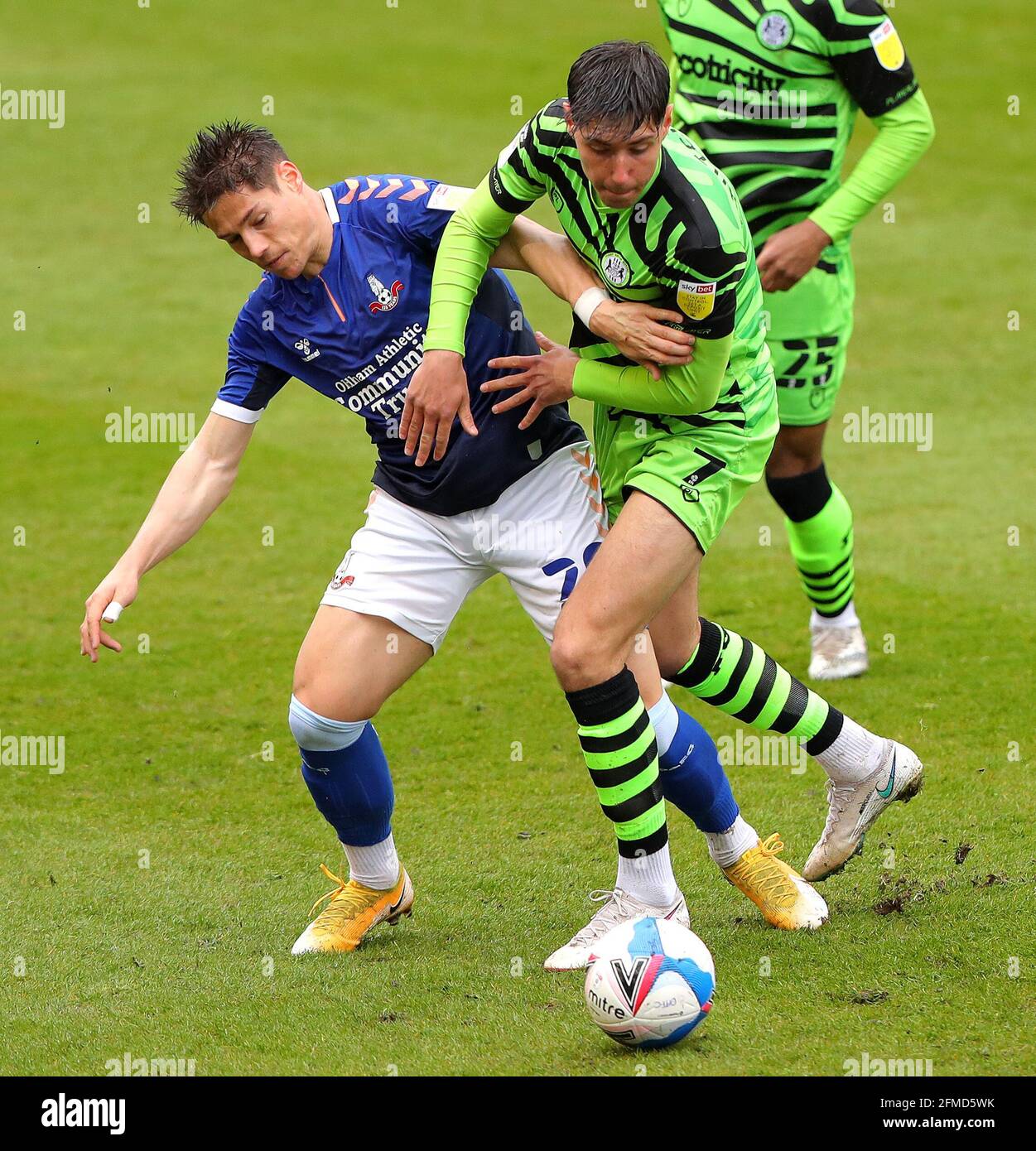 Oldham Athletic Andrea Badan (left) and Forest Green Rovers' Isaac ...