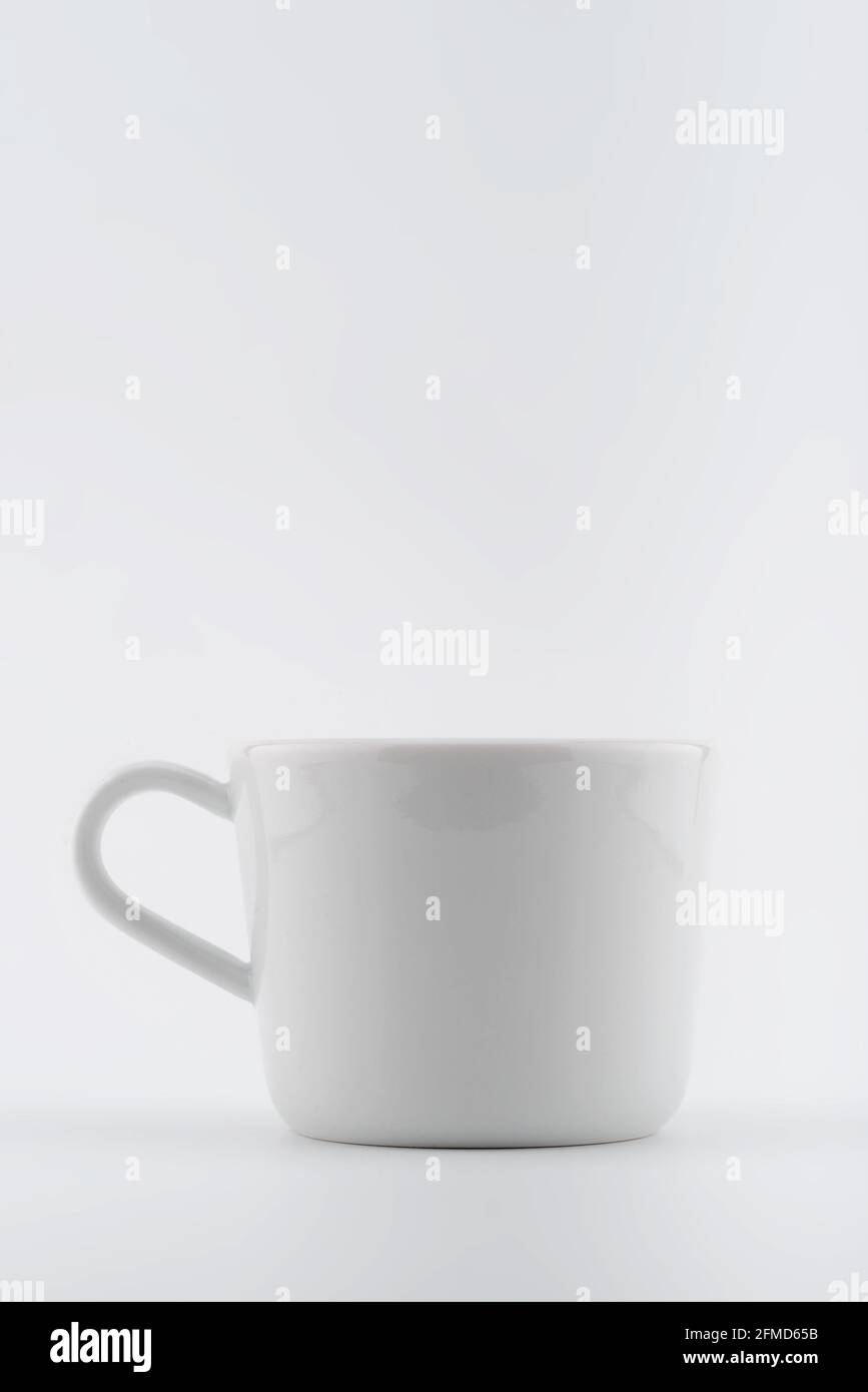 White colored Coffee cup on a white background Stock Photo - Alamy