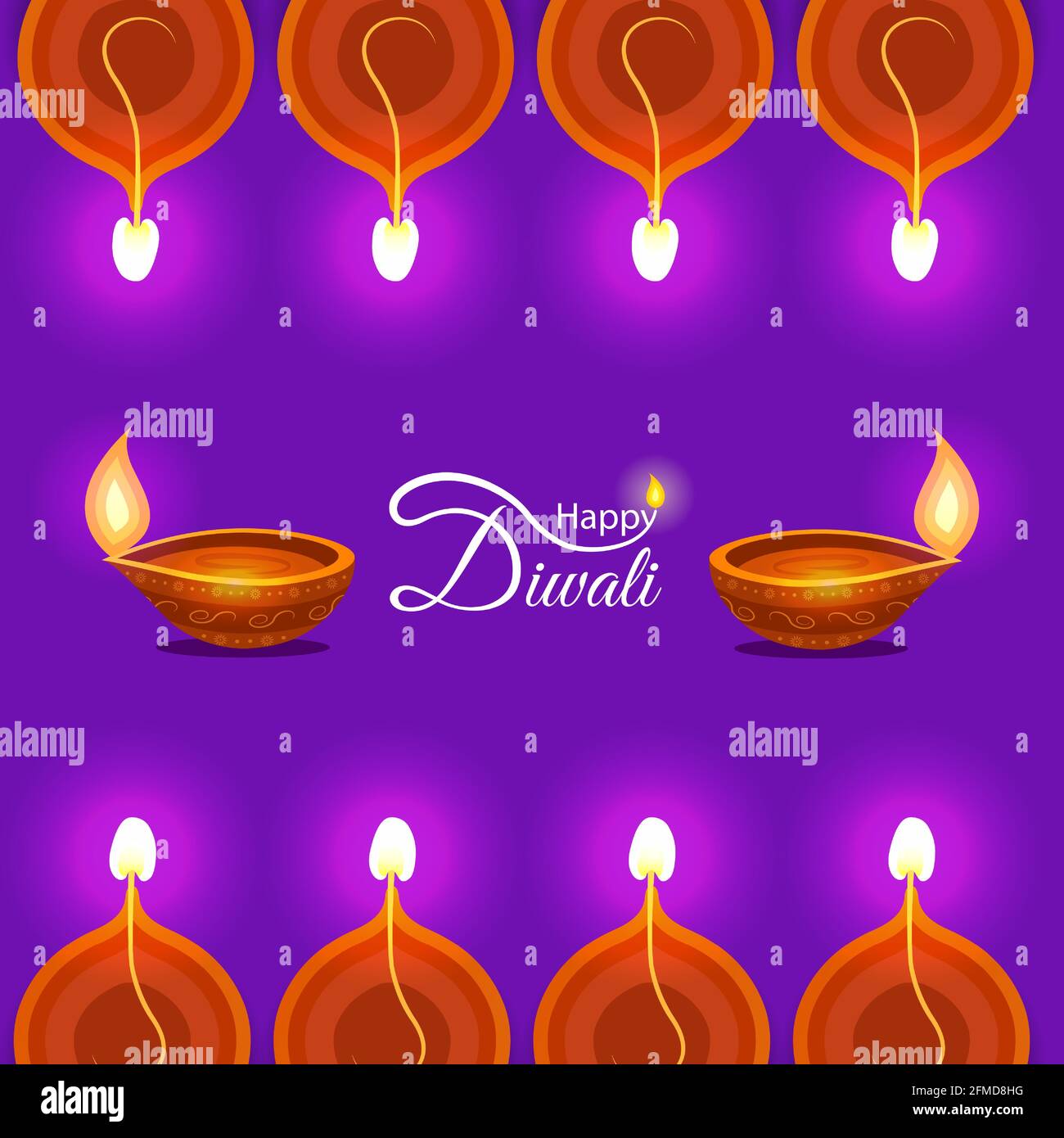 Happy Diwali festival greeting layout with traditional diya lamps ...