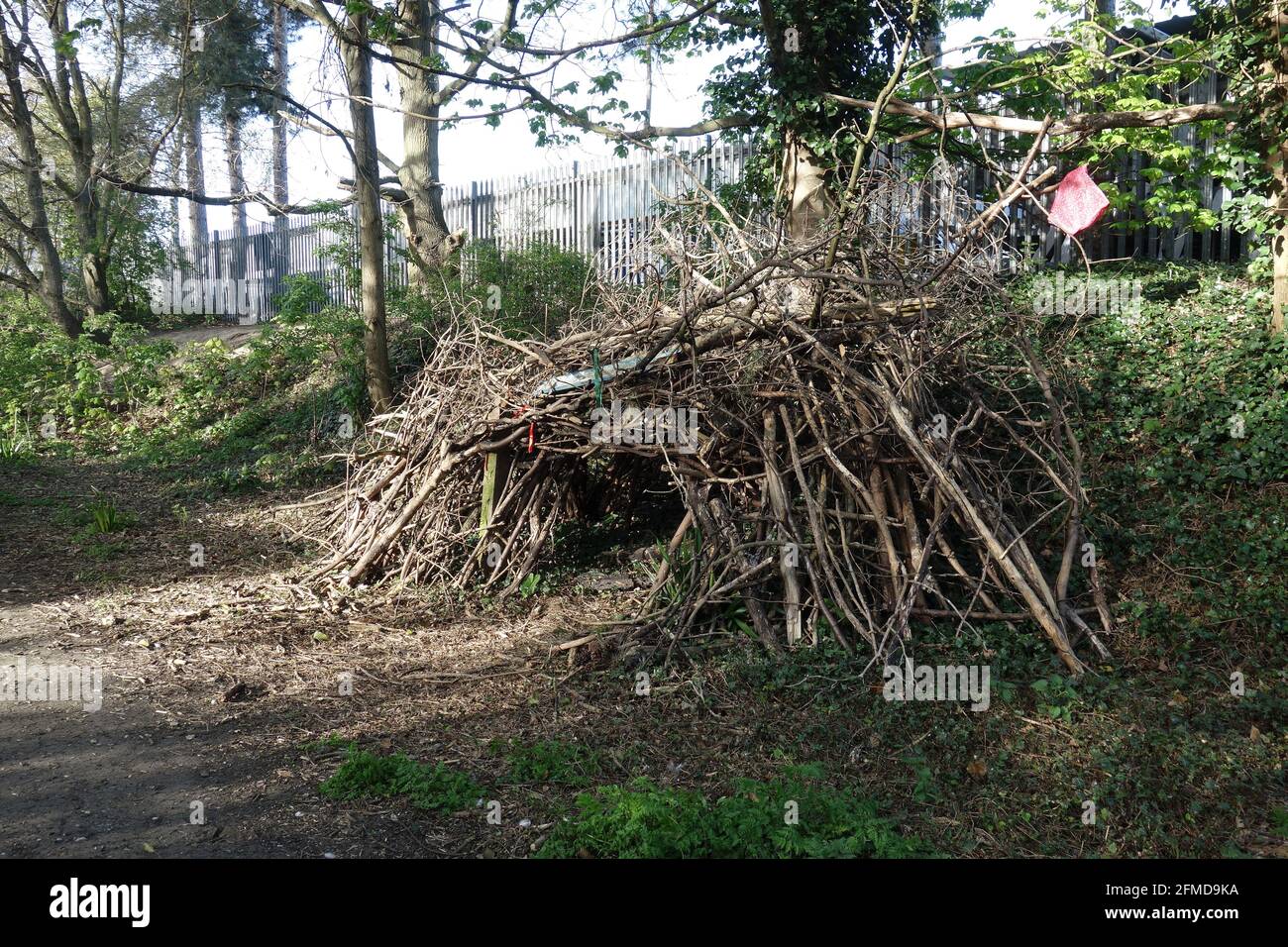 Children's den made of branches Stock Photo - Alamy