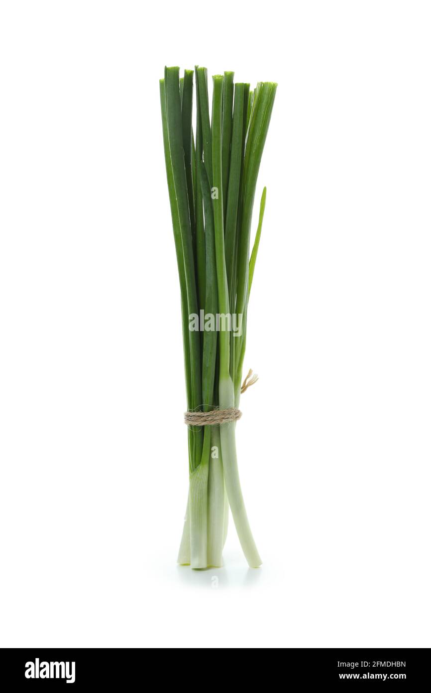 Fresh green onion isolated on white background Stock Photo - Alamy