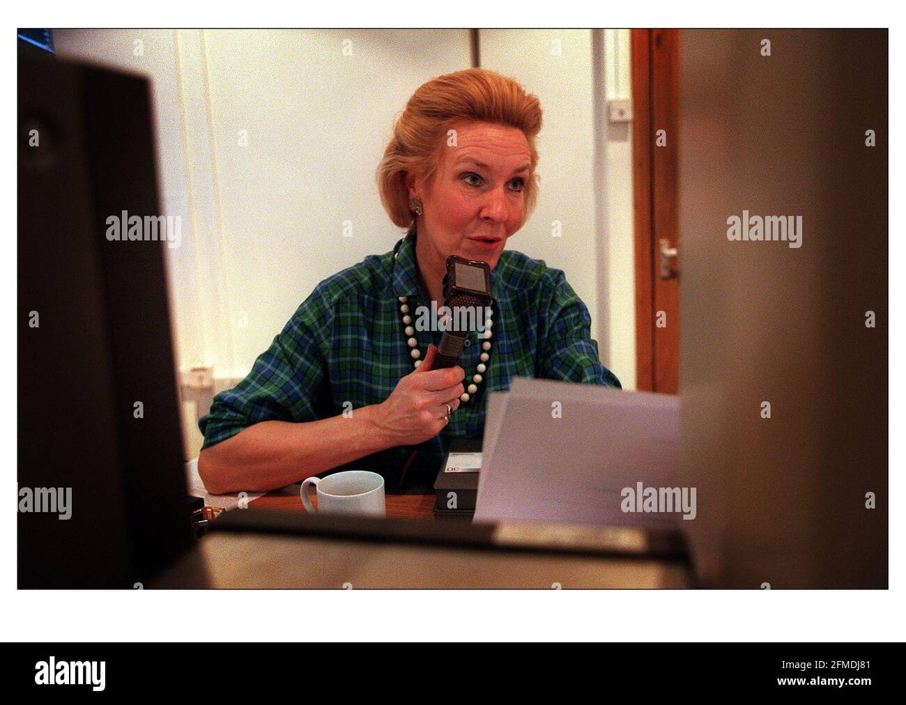 Christine Hamilton recording some overlays for her new T.V. program ...