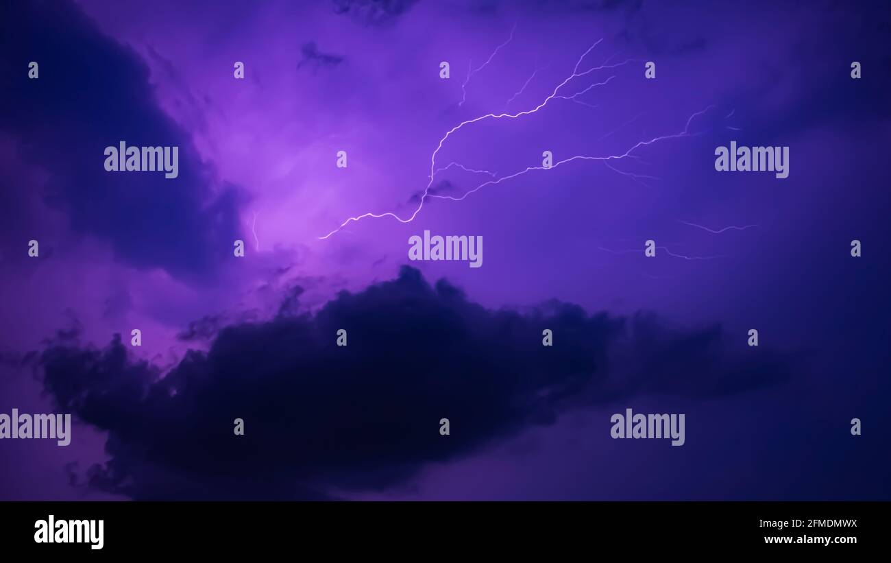 Lightning in village Stock Photo - Alamy