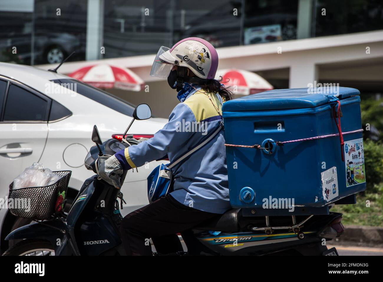 Milk delivery by motorbike hi-res stock photography and images - Alamy