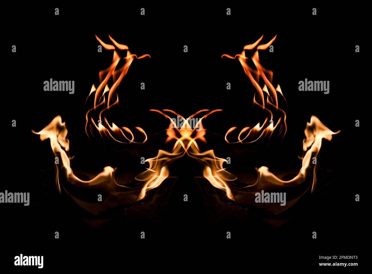 Intense vibrant fire flame frame on black background Stock Photo - Alamy