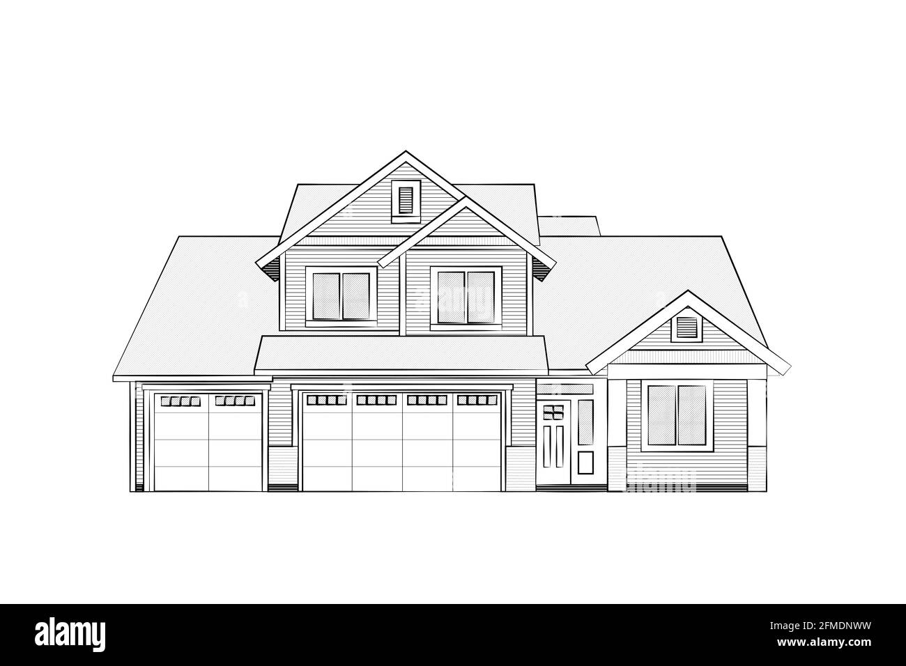 Large residential building contemporary architectural Cut Out Stock ...