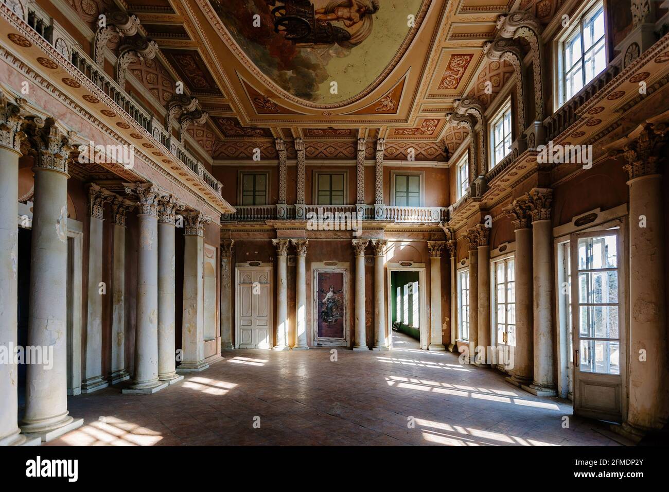 Old ruined abandoned historical mansion, inside view Stock Photo - Alamy