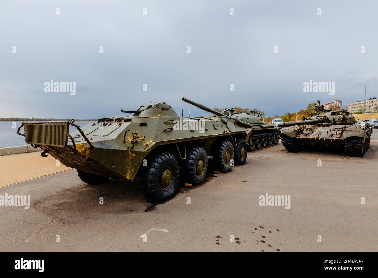 Tanks and armored machines on the road Stock Photo - Alamy