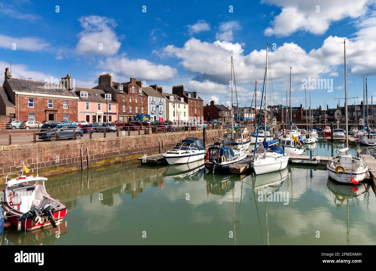 ARBROATH ANGUS SCOTLAND A VIEW OF COLOURED GEORGIAN HOUSES IN SHORE ...