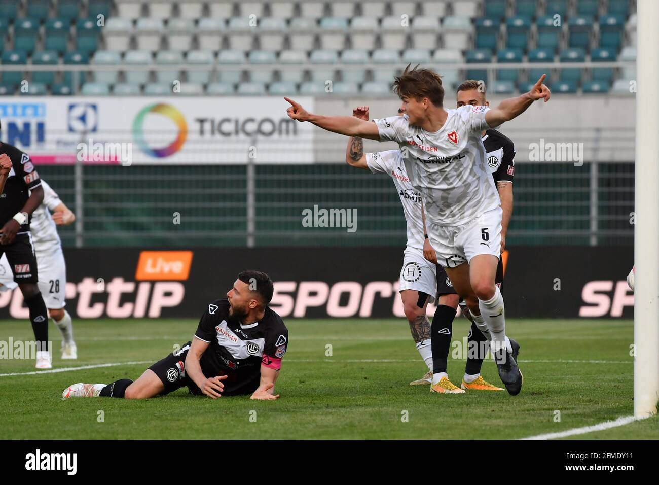 Lugano, Switzerland. 08th May, 2021. Joël Schmied (#5 FC Vaduz ...