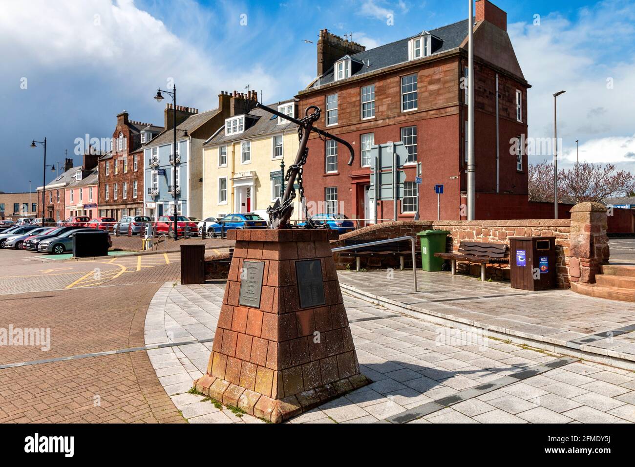 ARBROATH ANGUS SCOTLAND THE FISHERMENS MEMORIAL WITH AN ANCHOR AND ...
