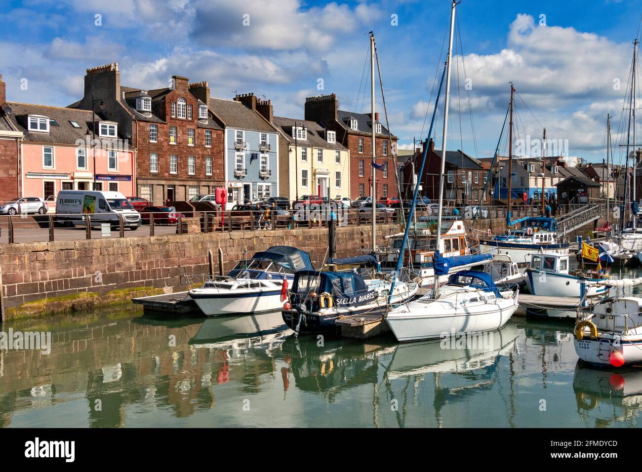 ARBROATH ANGUS SCOTLAND VIEW OF COLOURED GEORGIAN HOUSES IN SHORE ...