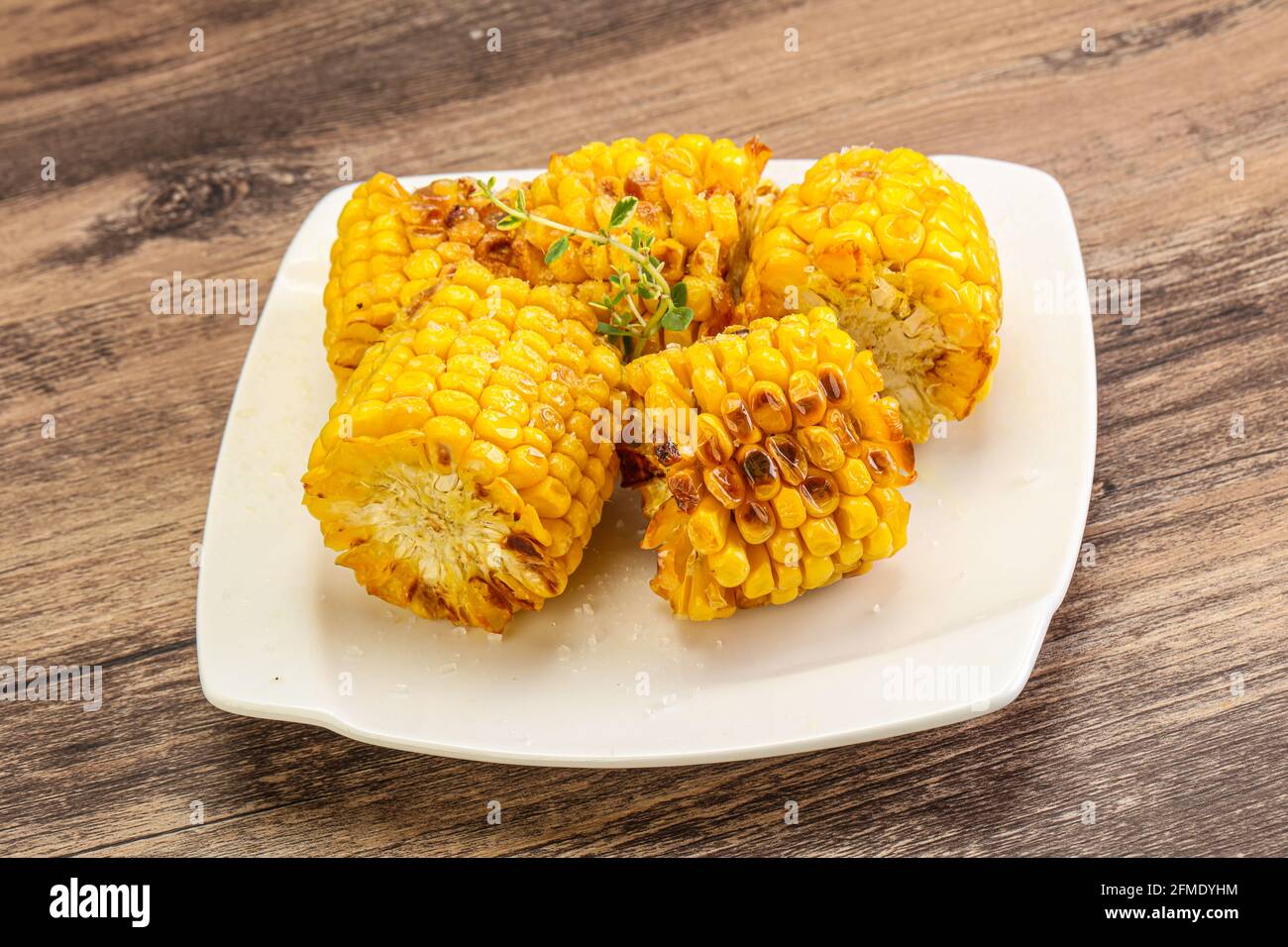 Grilled hot corn with oil and salt Stock Photo - Alamy