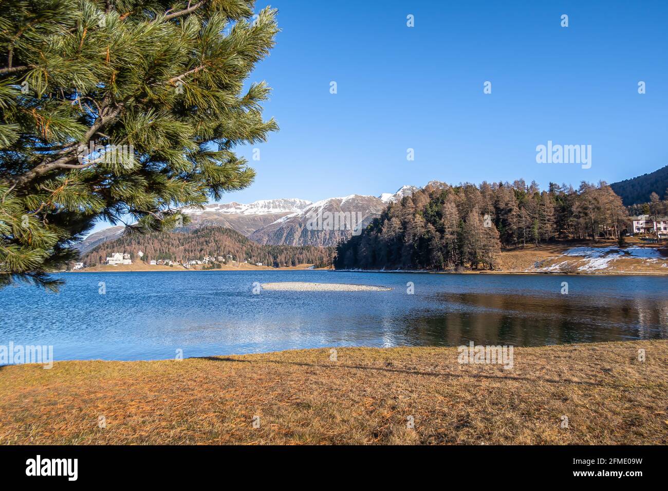 St. Moritz, Switzerland - November 26, 2020: Beautiful winter landscape ...