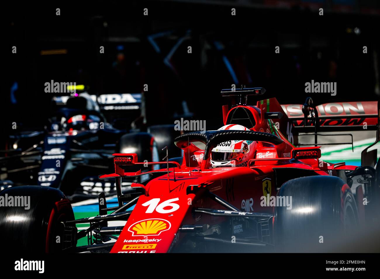 16 LECLERC Charles (mco), Scuderia Ferrari SF21, action during the Formula 1 Aramco Gran Premio ...
