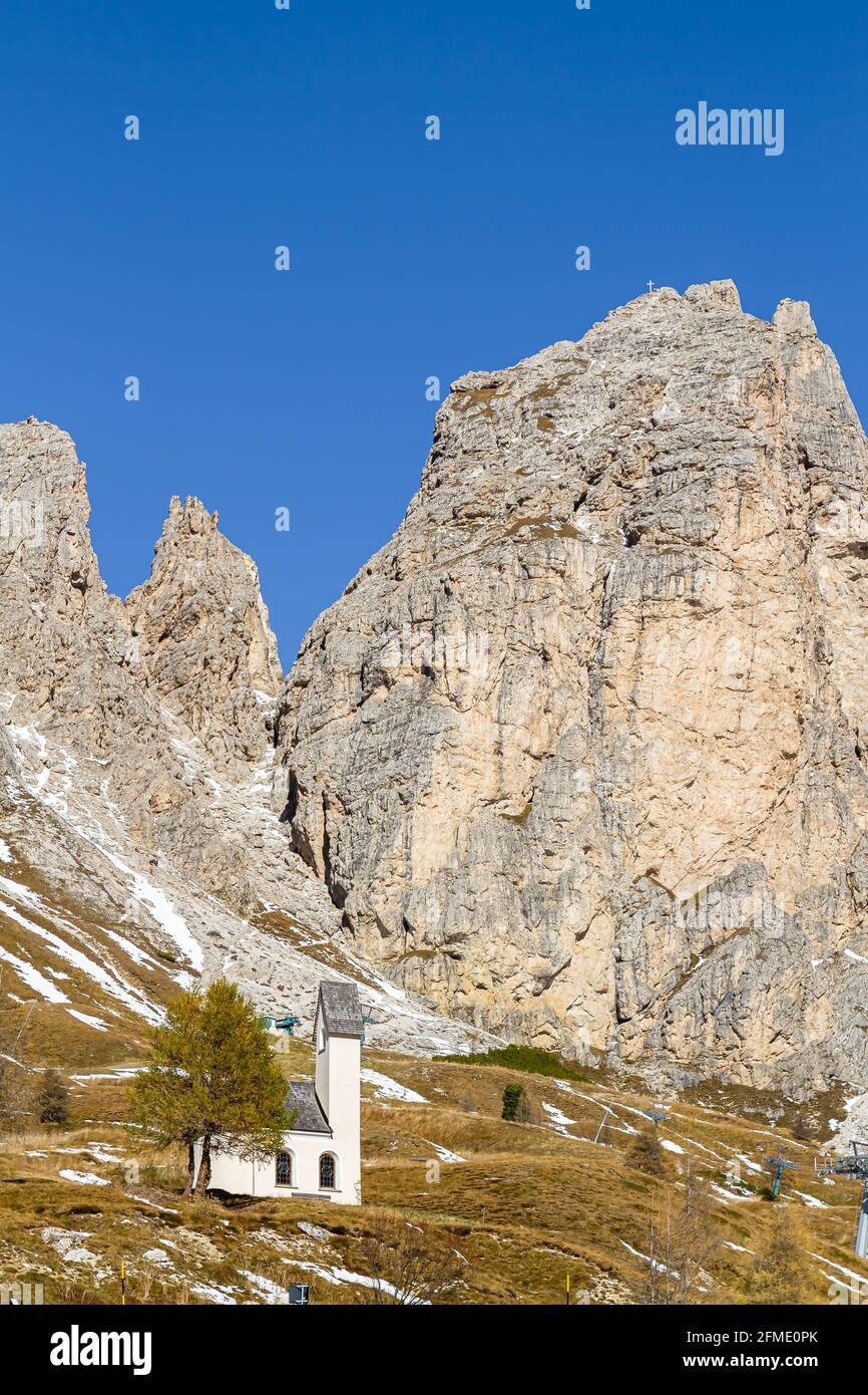 Selva di Val Gardena, Italy - October 27, 2014: Dolomites are a ...