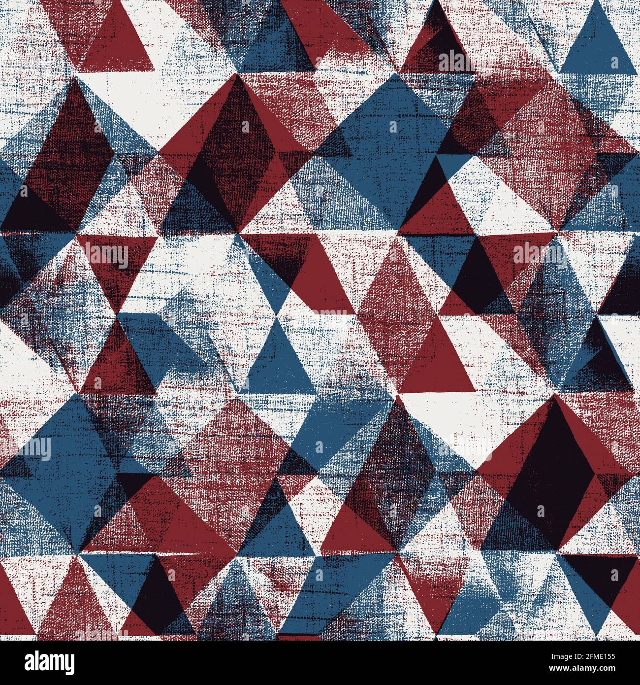 Seamless geo pattern in red blue black white Stock Photo - Alamy