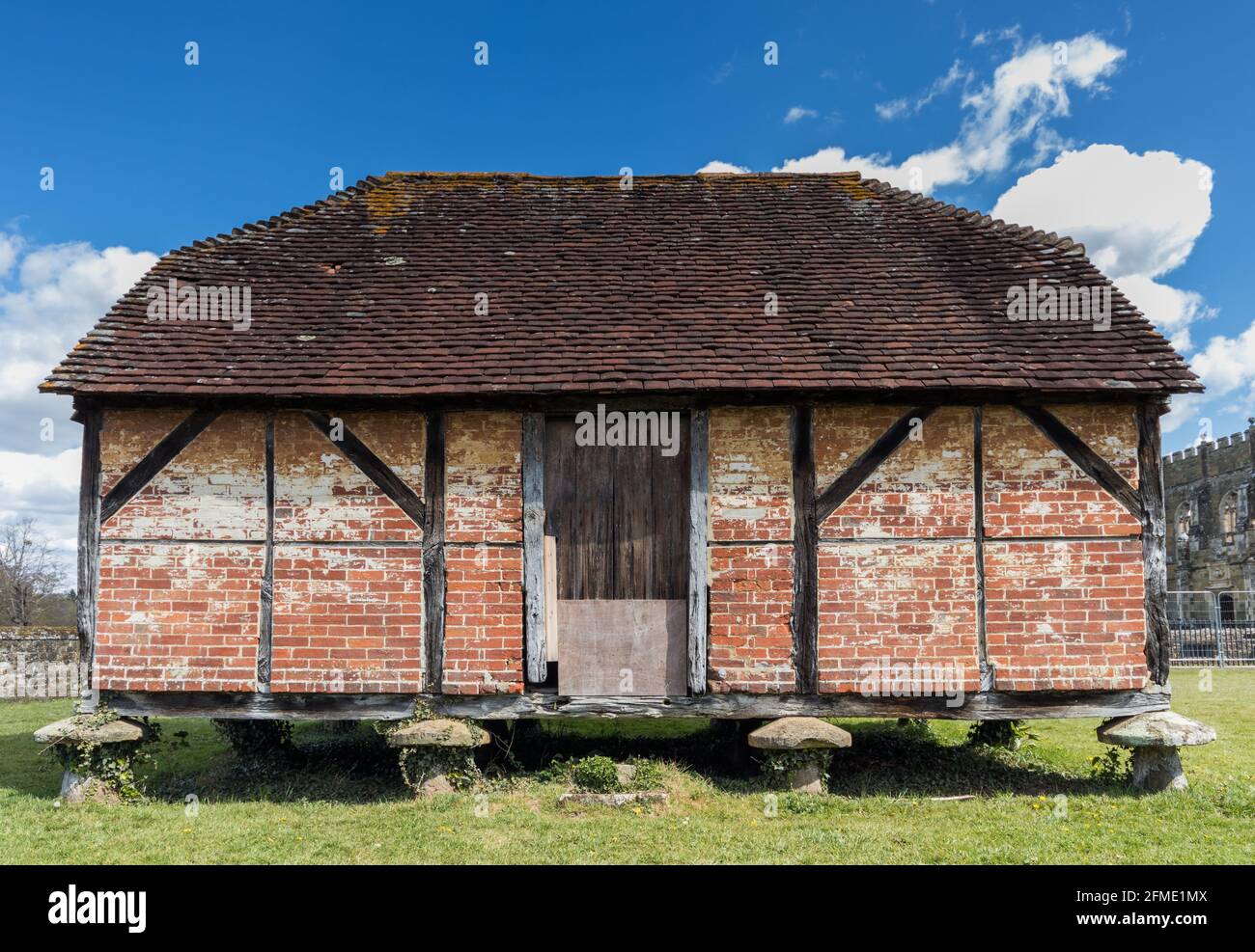 The grain store within the ruins of Cowdray House, Midhurst, West ...