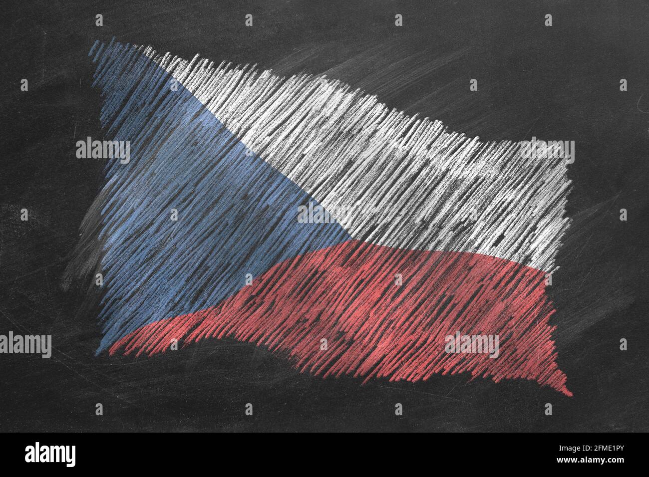 National Flag of Czech Republic. Chalk drawn illustration Stock Photo ...