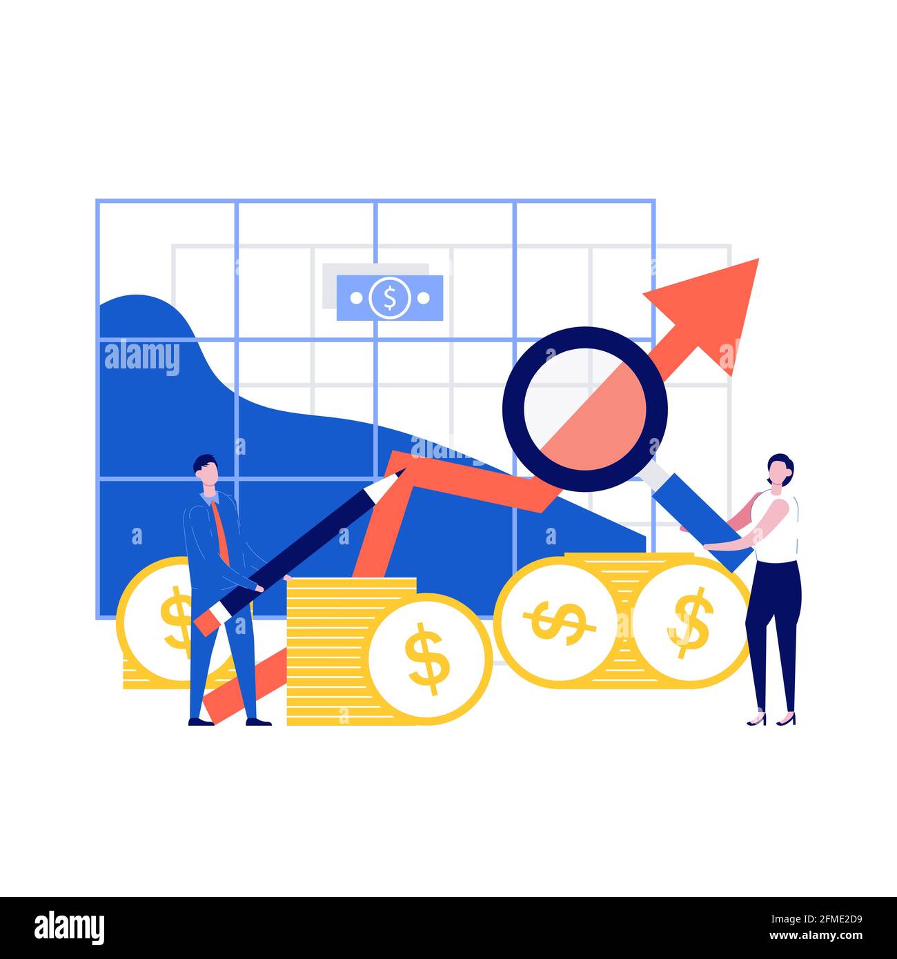 Financial administration concept with characters. Modern vector ...