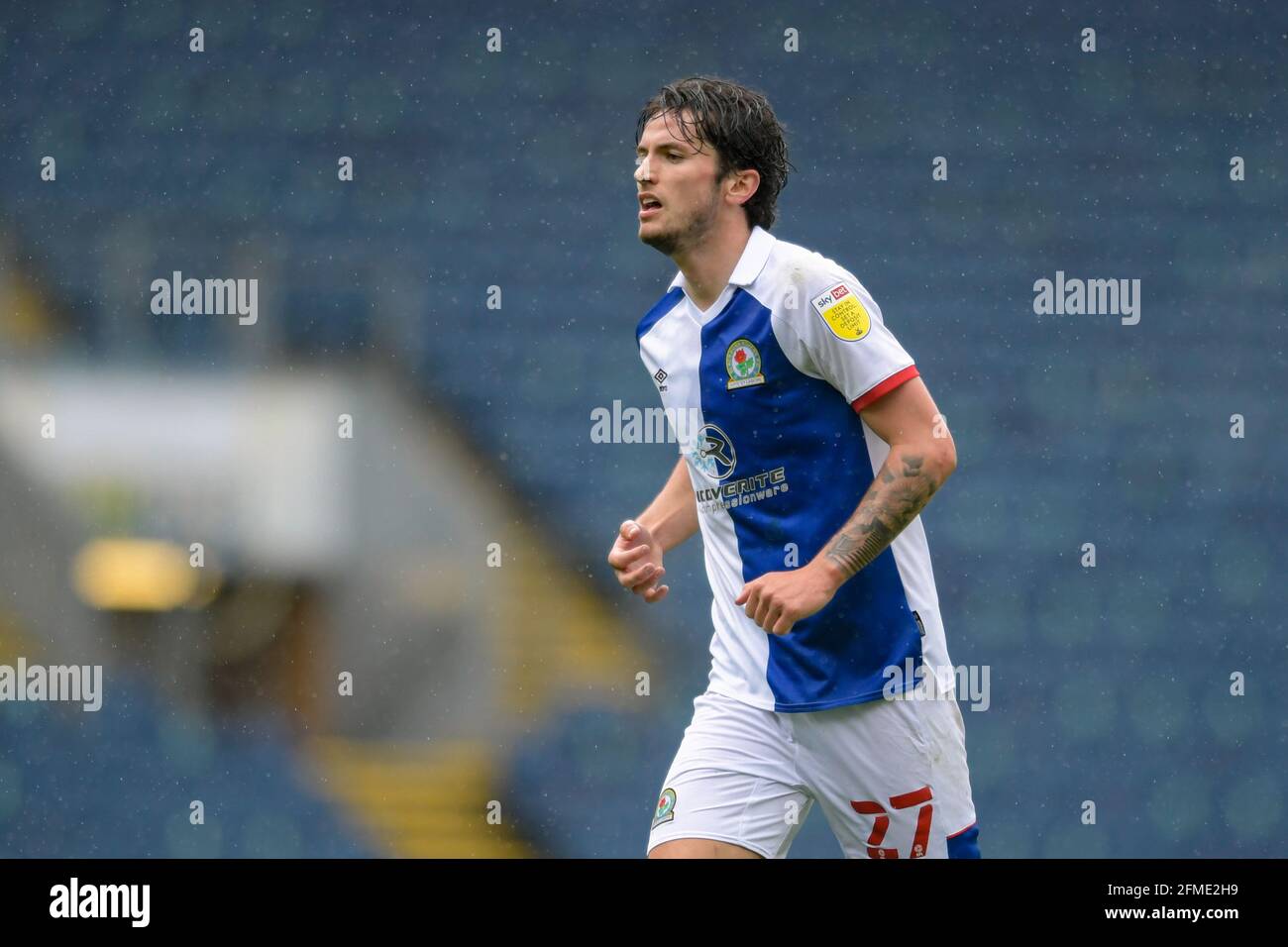 Lewis Travis #27 of Blackburn Rovers in action during the game Stock ...