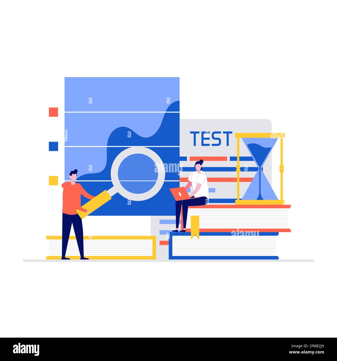 University campus vector illustration concept with students and school ...