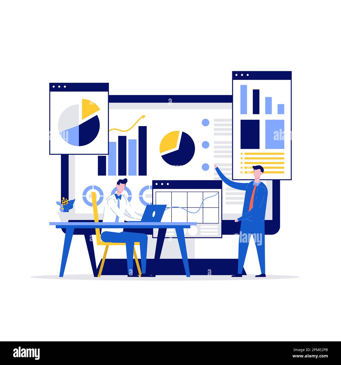 Financial planning vector illustration concept with characters. Modern ...