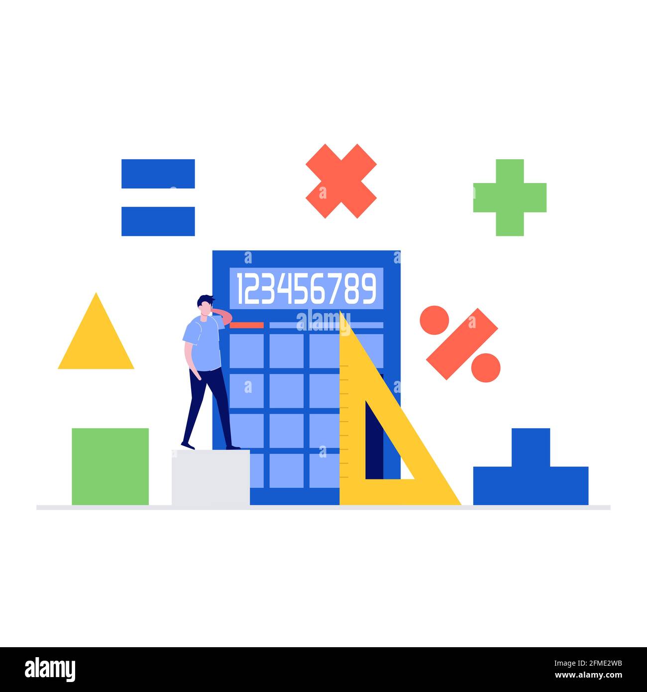 Mathematics vector illustration concept with characters. Modern vector ...