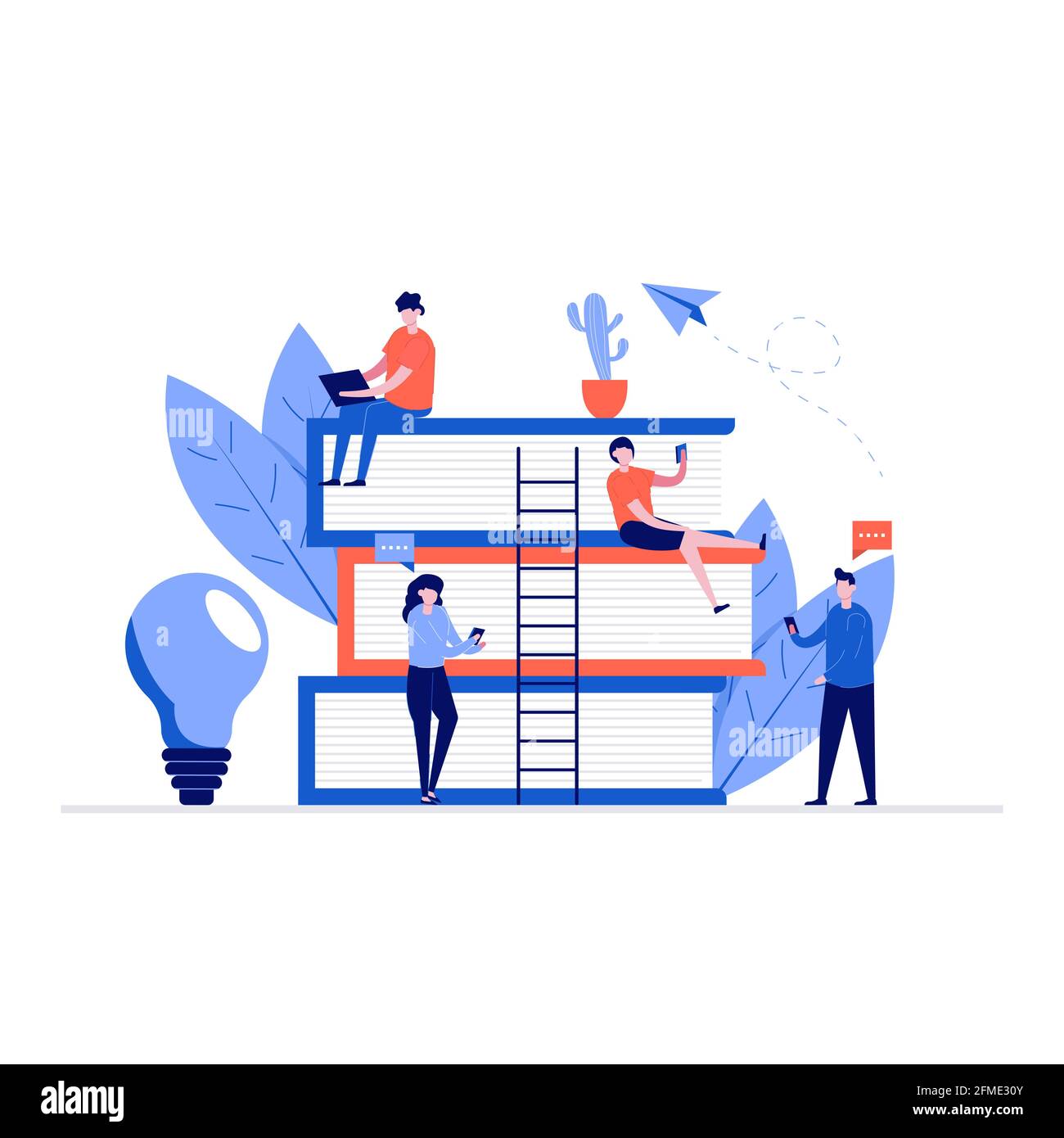 Student education vector illustration concept with characters. Modern ...