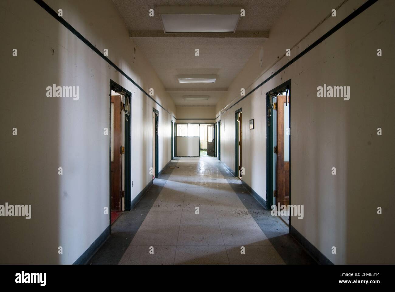 Interior of an abandoned insane asylum Stock Photo - Alamy
