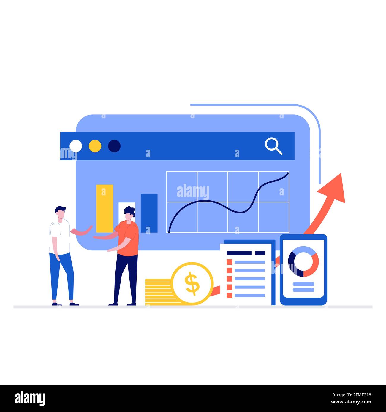 Business analysis vector illustration concept with characters. Modern ...
