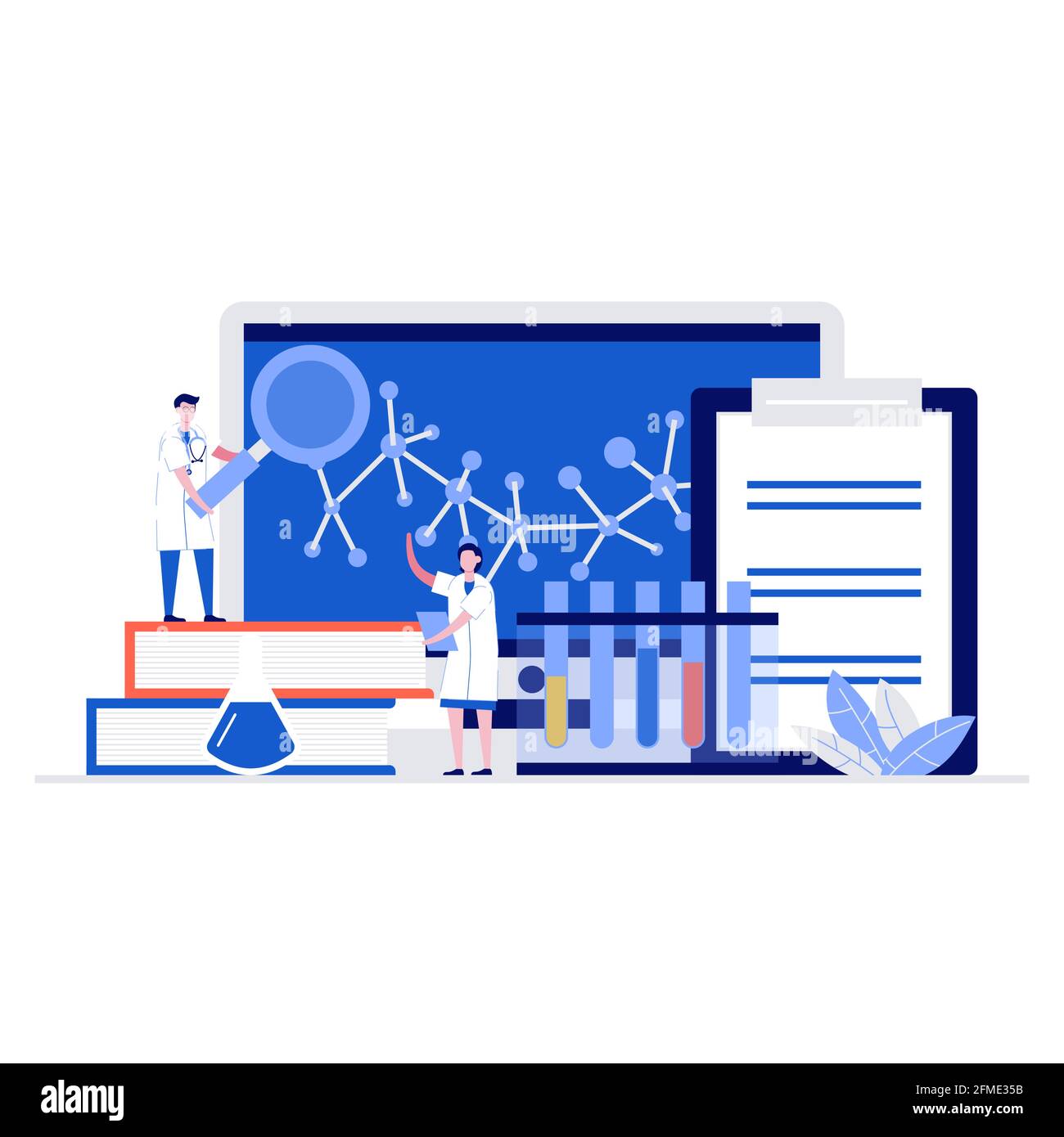 Medical laboratory vector illustration concept with characters. Modern ...
