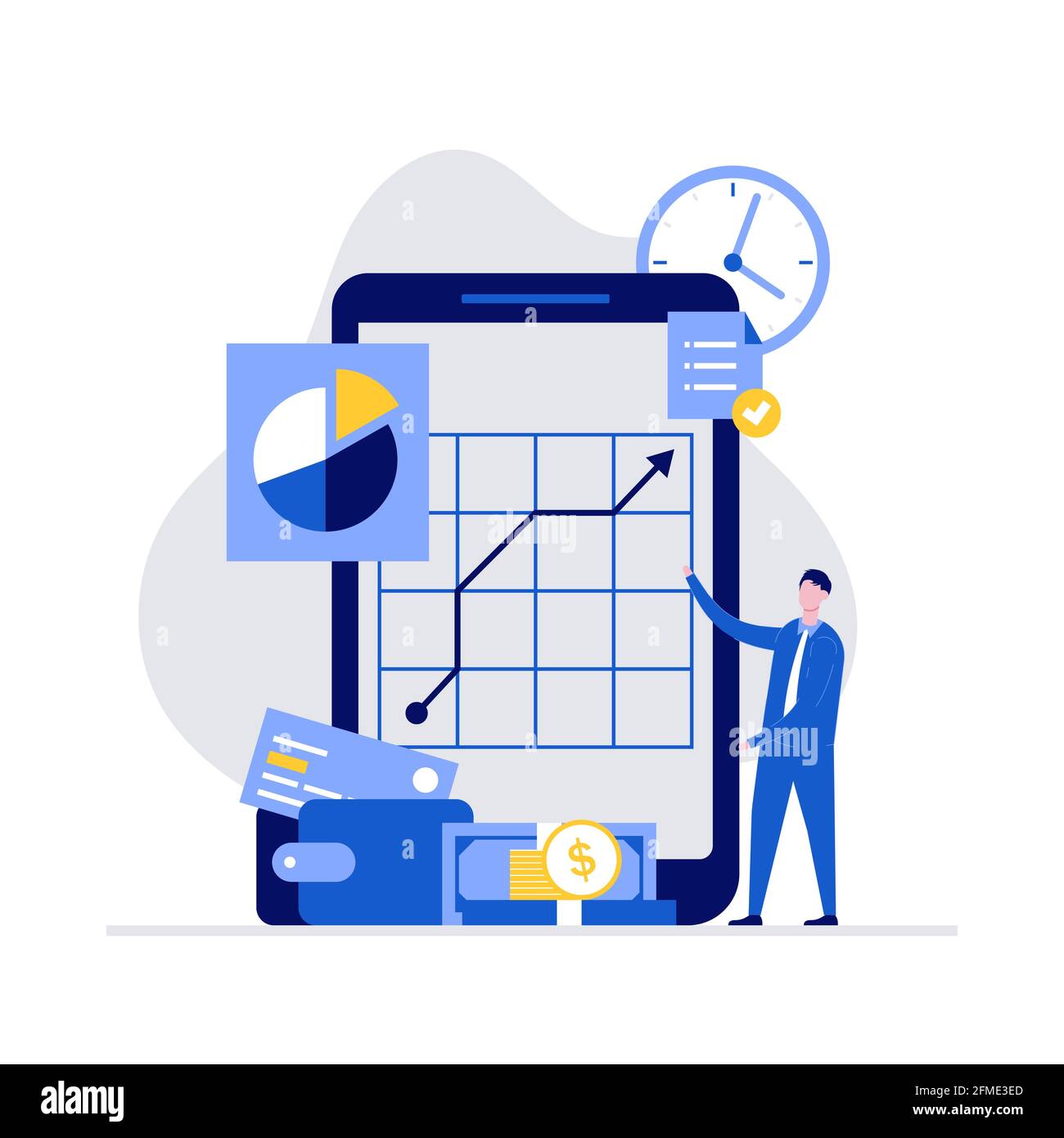 Financial management vector illustration concept with characters ...