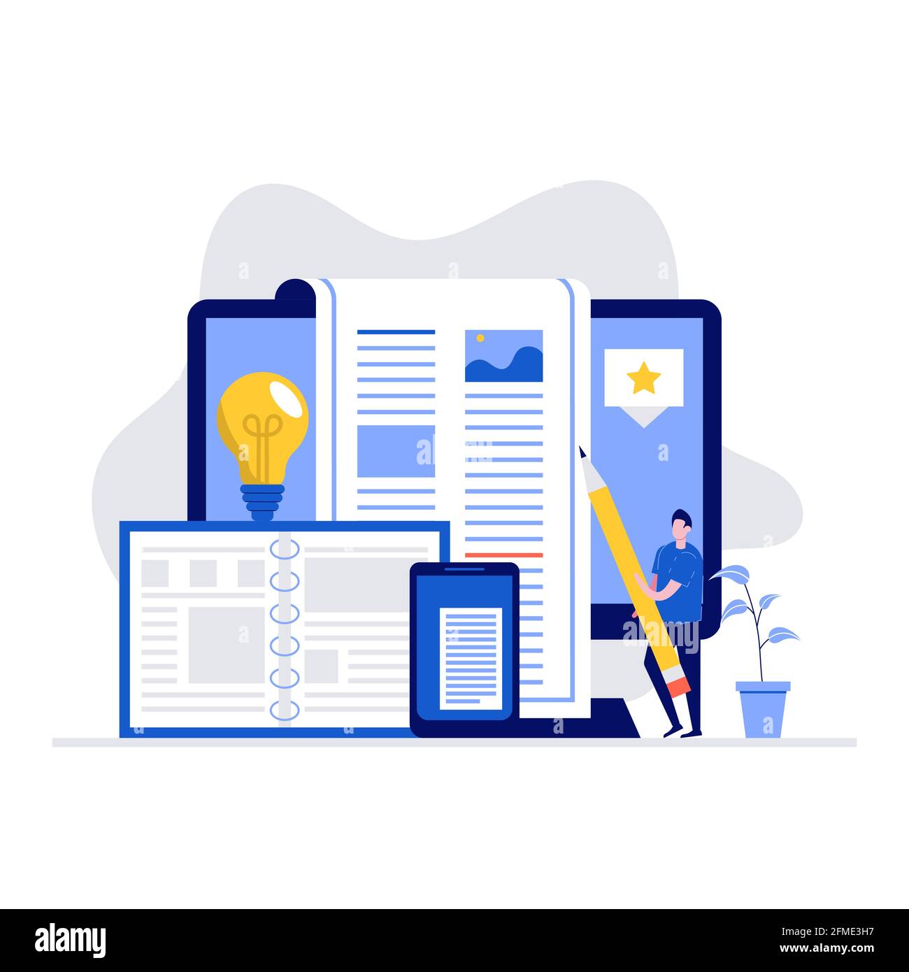 Web content vector illustration concept with characters. Modern flat ...