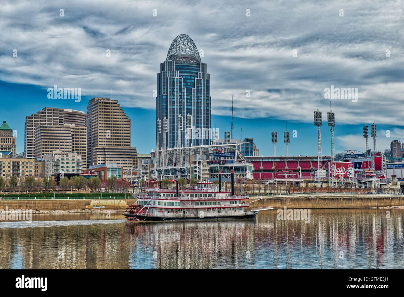 Belle of Cincinnati in front of the Great American Ballpark in ...