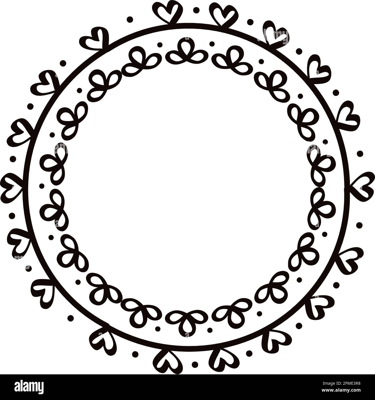 circular hand draw heart frame Stock Vector Image & Art - Alamy