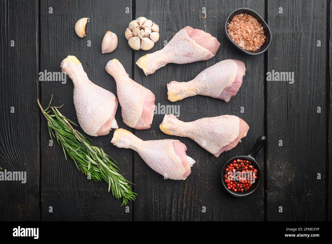 Fresh chicken meat cuts Farm poultry meat set, with seasoning and herbs ...